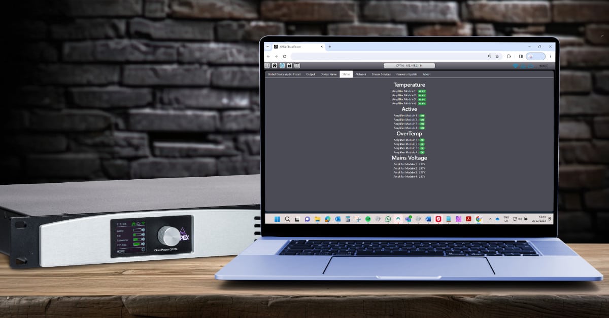 CloudPower V1.3.3 Firmware / Software • APEX Audio